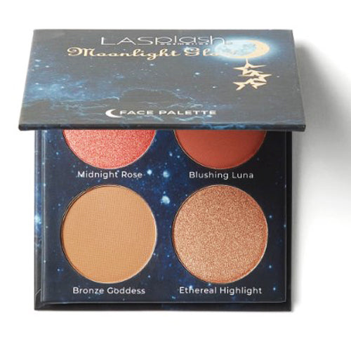 LA Splash Moonlight Glow Face Palette Blush, Highlighter & Bronzer – Casper Cosmetics