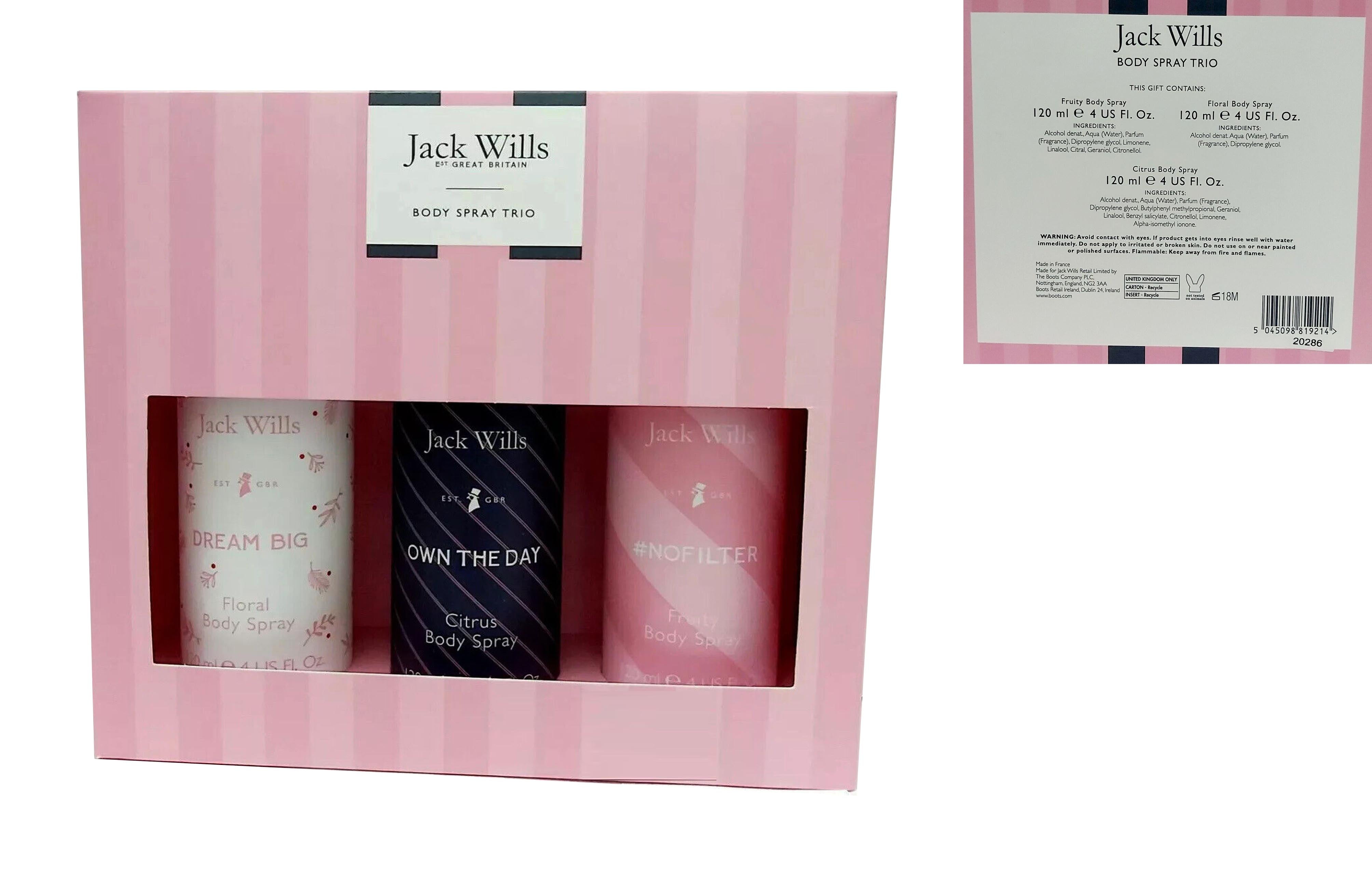 Jack Wills Body Spray Trio Gift Sety – Casper Cosmetics